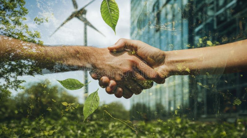 A Handshake Symbolizing Collaboration for Environmental Sustainability ...