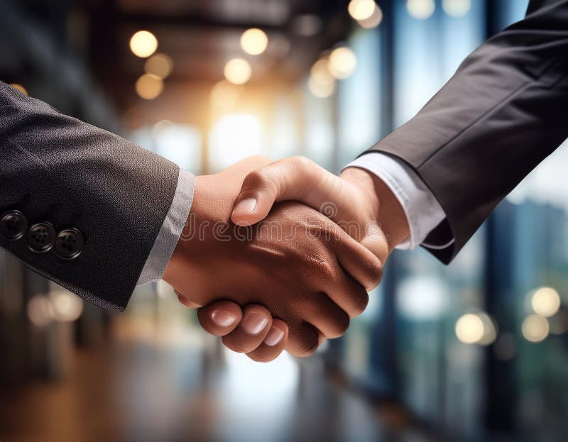 Handshake Symbolizing Mutual Trust and Long-term Connection in Building ...
