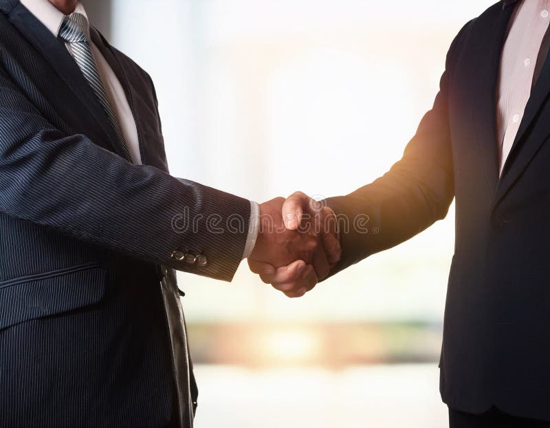 Handshake Symbolizing Mutual Trust and Long-term Connection in Building ...
