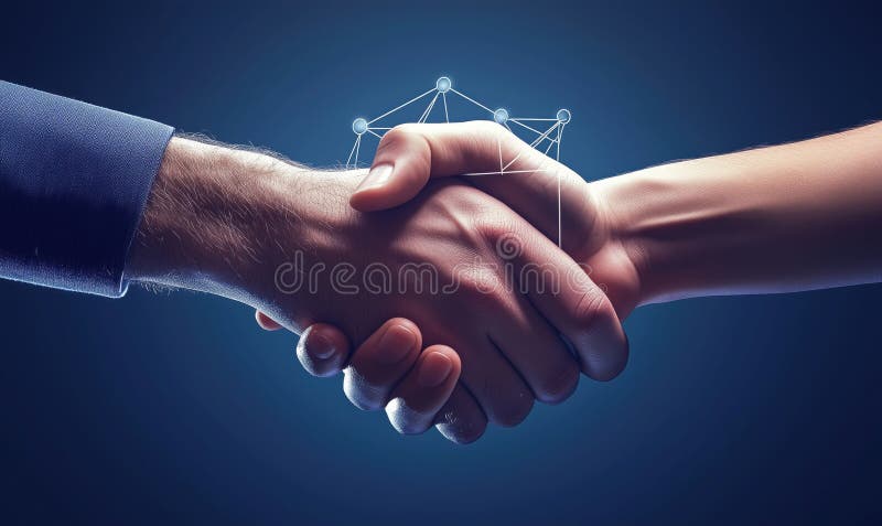 Handshake Symbolizing Partnership and Collaboration, Two Hands Clasped ...