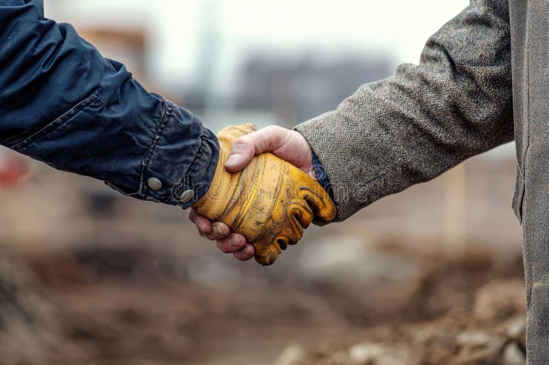 A Handshake Symbolizing Teamwork and Cooperation between Construction ...