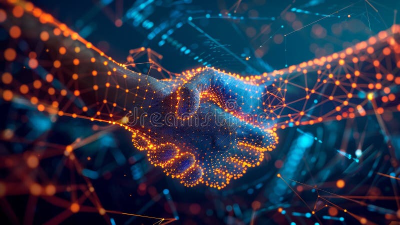 Handshake Symbolizing Trust and Ethical Engagement in the Digital Age ...