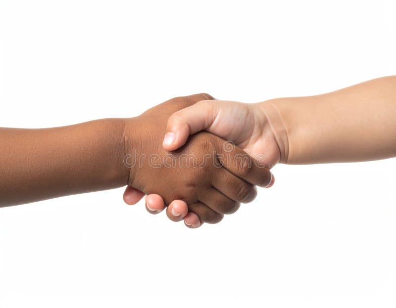 Handshake Symbolizing Unity and Harmony on White Background Stock Image ...