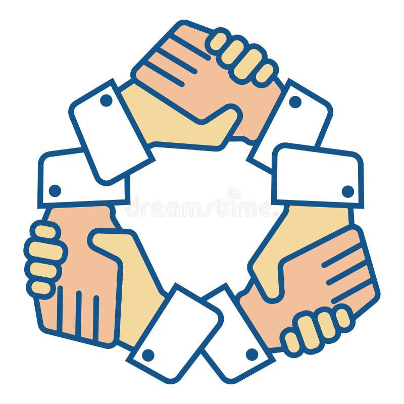 Handshake Team Hands Logo on White Stock Vector - Illustration of blank ...