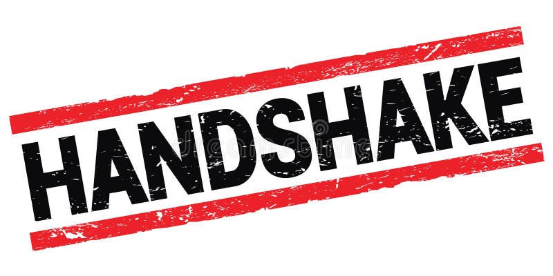 HANDSHAKE Text on Black-red Rectangle Stamp Sign Stock Illustration ...