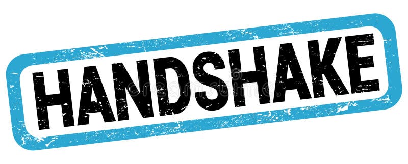HANDSHAKE Text Written on Blue-black Rectangle Stamp Stock Illustration ...
