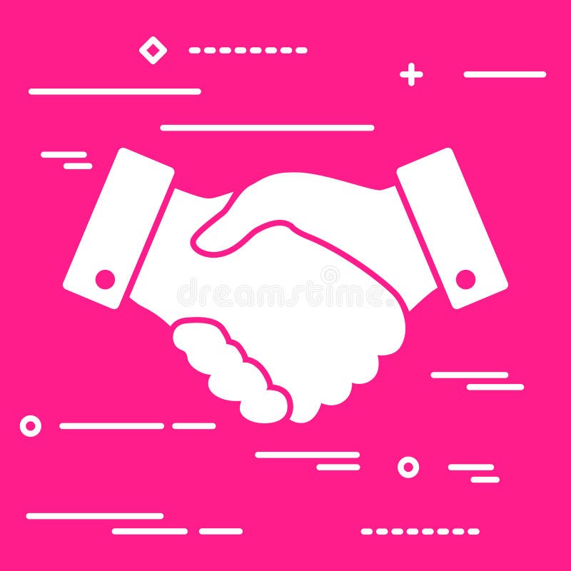Handshake Thin Line Design Icon Stock Vector - Illustration of ...