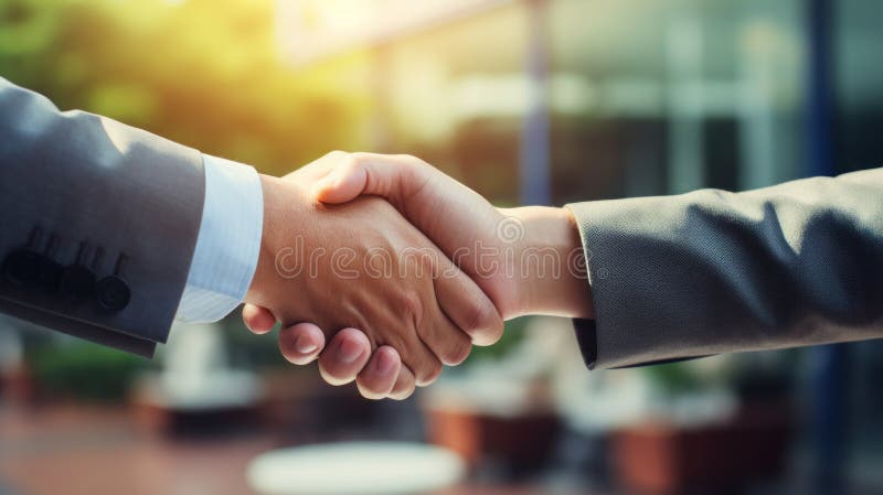 A Handshake between Two Business Partners Stock Illustration ...