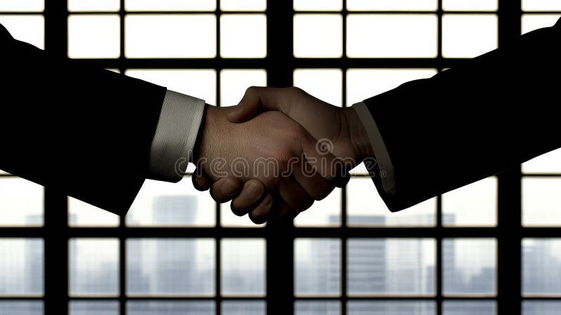 Handshake between Two Business Professionals in a Modern Office Setting ...