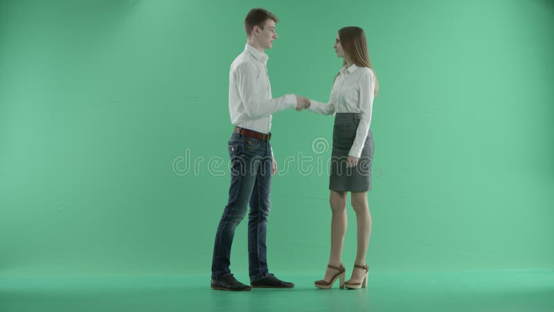 Handshake between Two Businessmen on a Green Screen Stock Footage ...