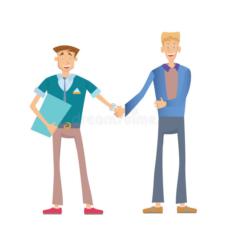 Handshake of Two Businessmen. Vector Illustration in Flat Style ...