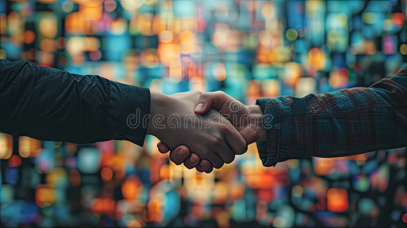 A Handshake between Two Individuals, Embodying the Shift from Virtual ...