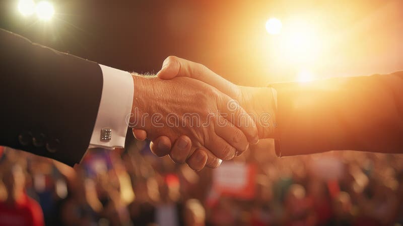 Handshake between Two Individuals Symbolizes Unity and Support during ...