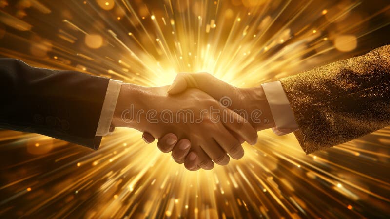 A Handshake between Two Men, Symbolizing Agreement and Success, is ...