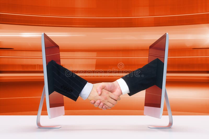 Virtual handshake stock image. Image of office, cooperation - 166185485