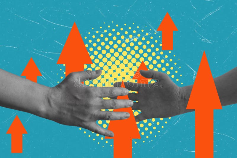 Handshake between Two Partners. Artistic Collage Stock Photo - Image of ...
