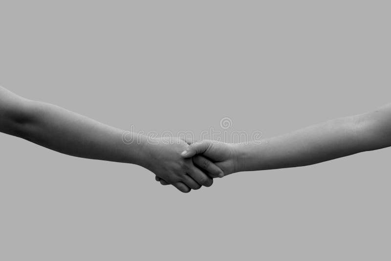 Handshake between the Two Partners. Black and White Image Stock Photo ...