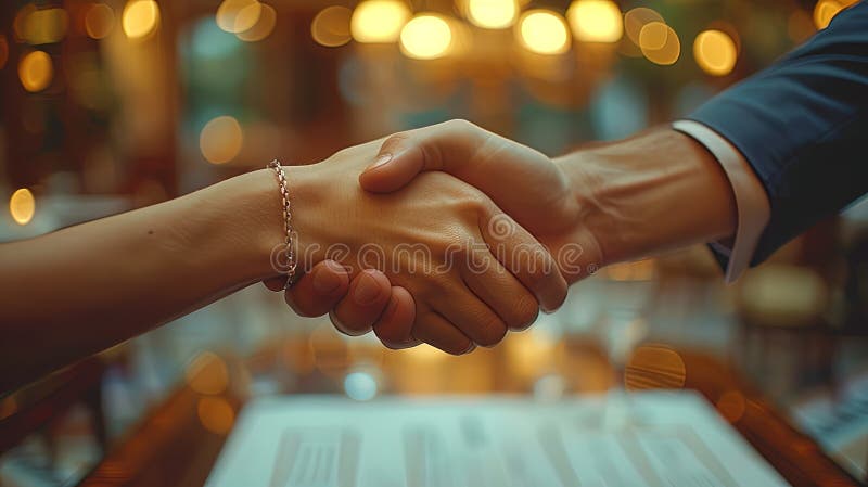 A Handshake between Two People in a Business Setting Stock Photo ...
