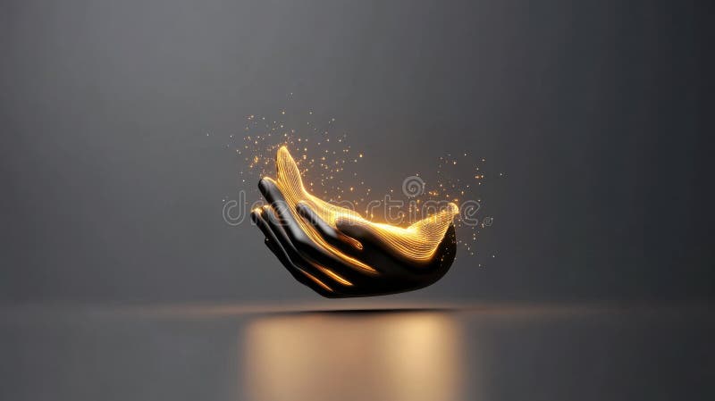 A Handshake between Two People is Shown in a Futuristic Setting Stock ...