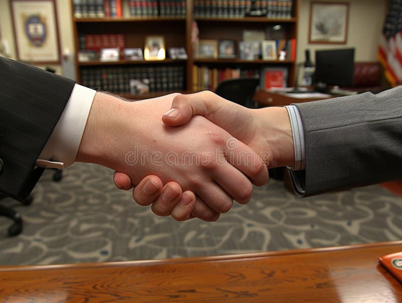 Handshake between Two Professionals in a Formal Office Setting Stock ...