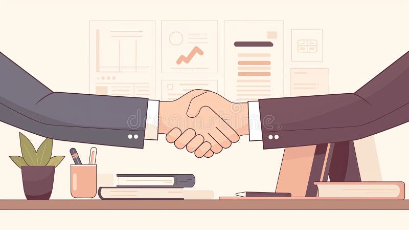 Handshake between Two Professionals in an Office Setting Symbolizing ...