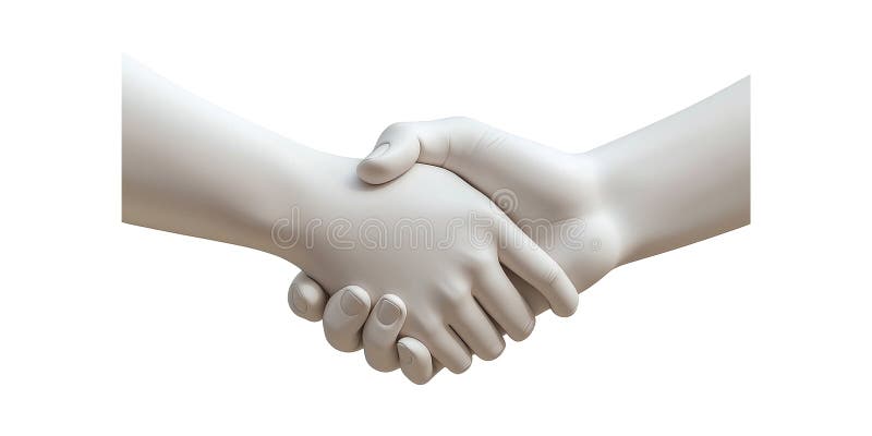 Handshake between Two Robotic Hands. Symbol of Technology and Human ...