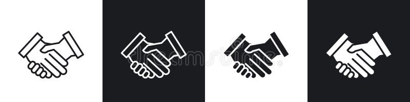 Handshake vecor icon set stock vector. Illustration of meeting - 340519413