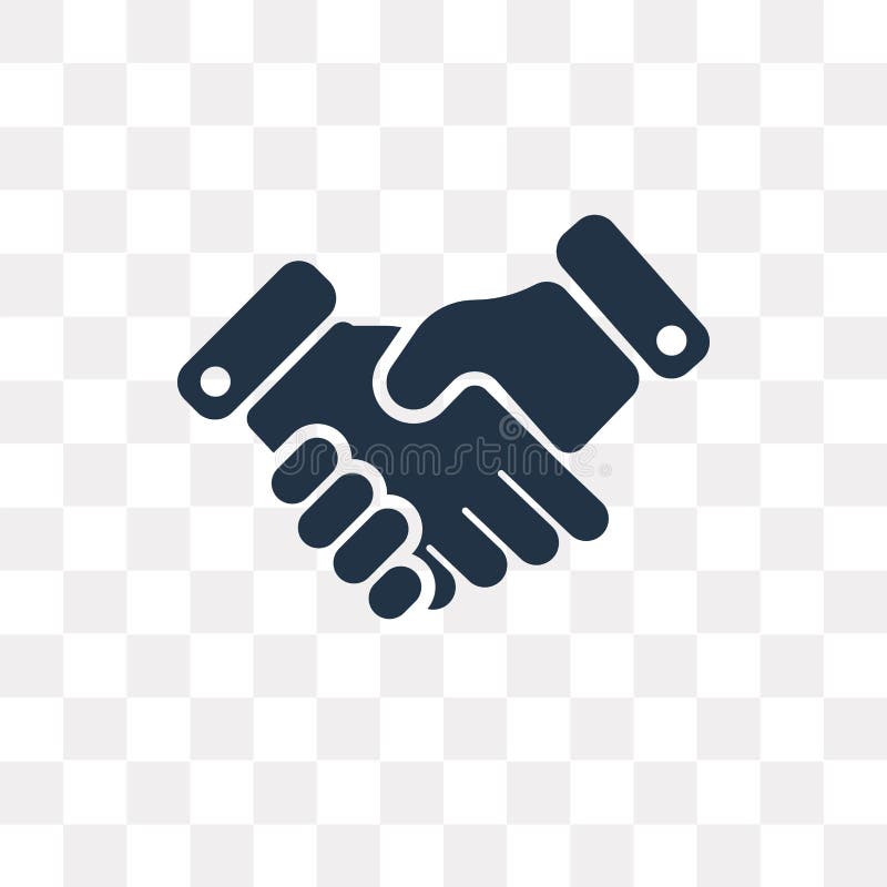 Handshake Vector Icon on Transparent Background, Linear Stock Vector ...