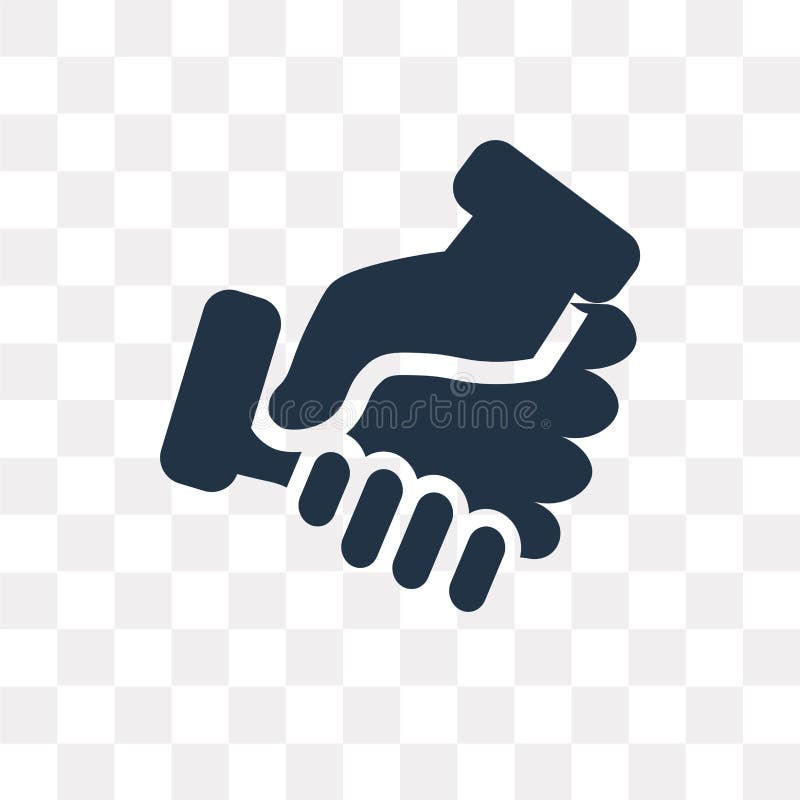 Handshake Vector Icon on Transparent Background, Linear Stock Vector ...