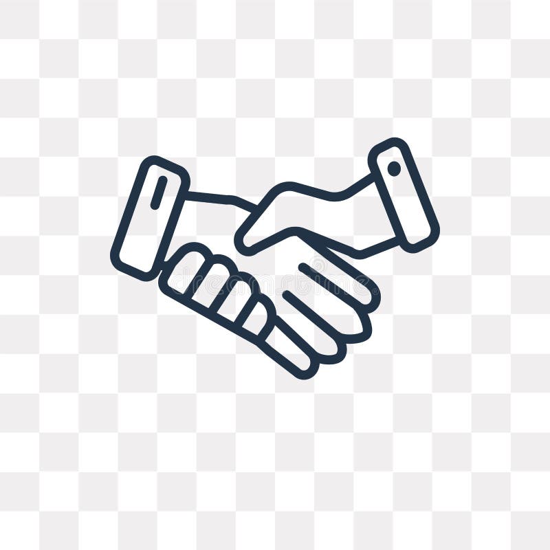 Handshake Vector Icon on Transparent Background, Linear Stock Vector ...