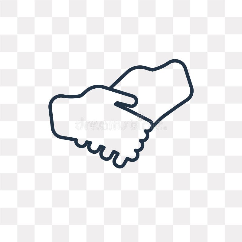 Handshake Vector Icon on Transparent Background, Linear Stock Vector ...