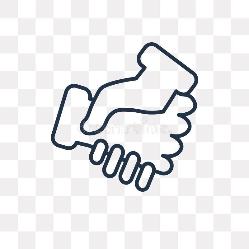 Handshake Vector Icon on Transparent Background, Linear Stock Vector ...
