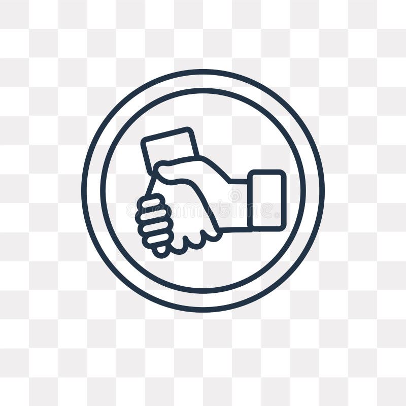 Handshake Vector Icon on Transparent Background, Linear Stock Vector ...