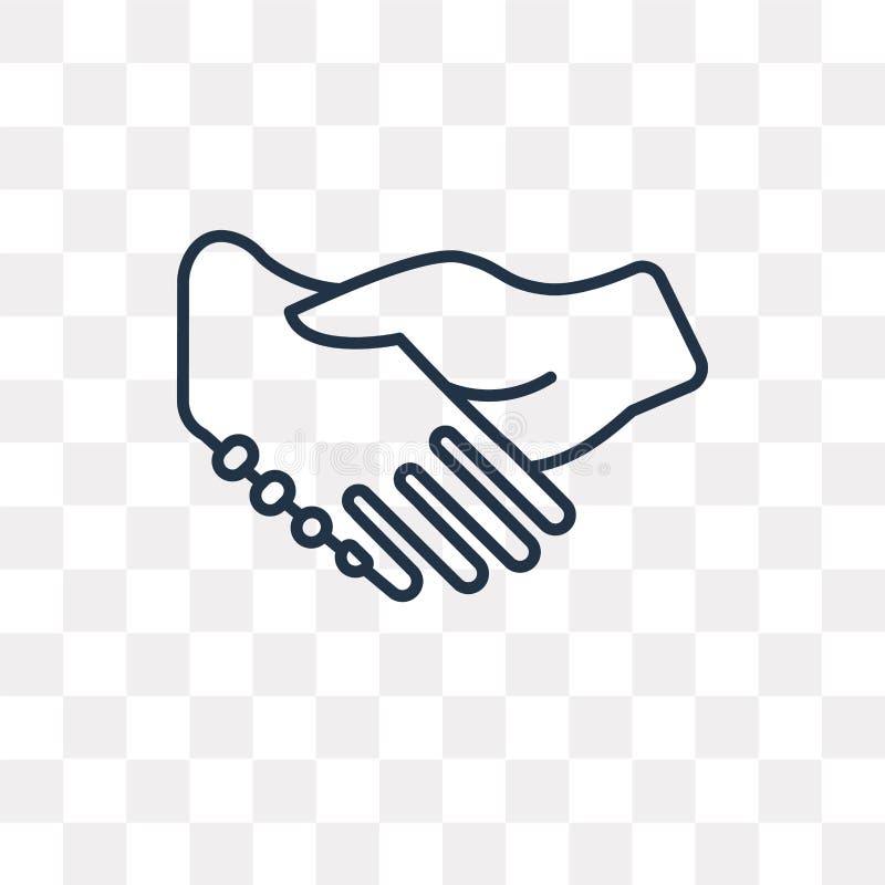 Handshake Vector Icon on Transparent Background, Linear Stock Vector ...
