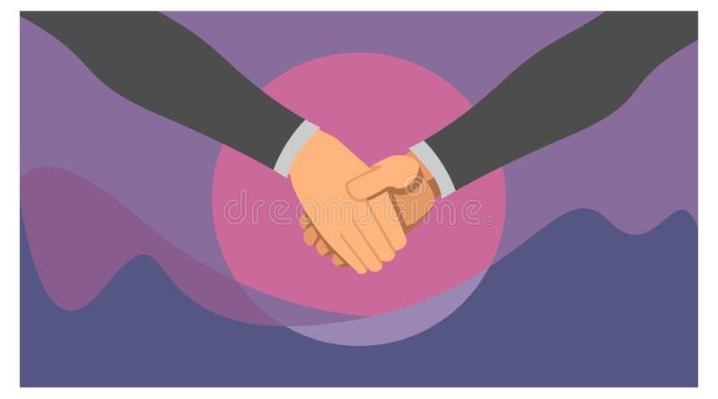 Portrait of Men Handshake Vector Illustration Stock Vector ...