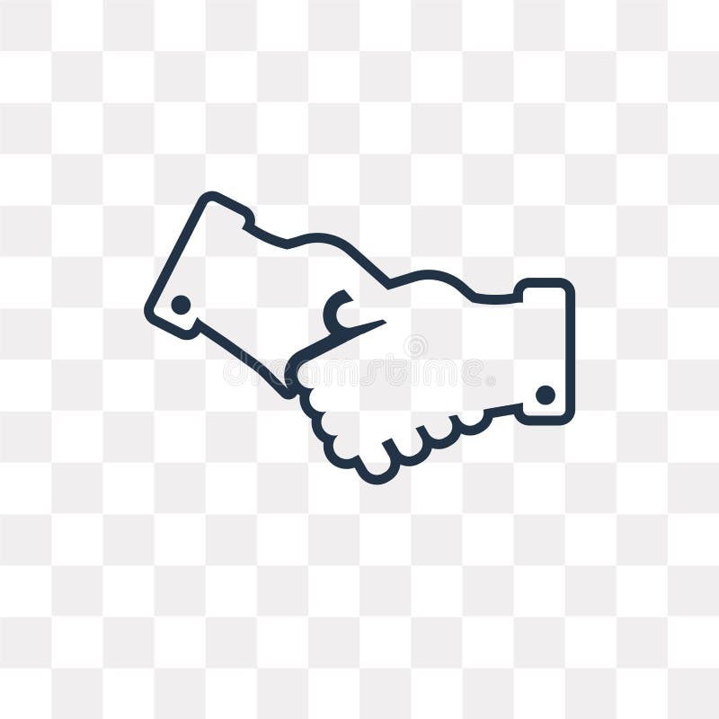Handshake Vector Icon on Transparent Background, Linear Stock Vector ...
