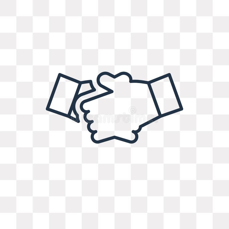 Handshake Vector Icon on Transparent Background, Linear Stock Vector ...