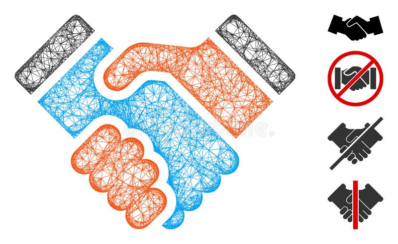 Handshake Web Vector Mesh Illustration Stock Image - Image of abstract ...