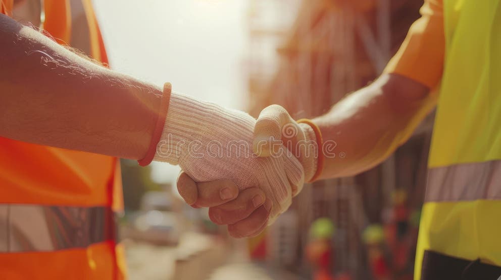 The Handshake between Workers. AI Generated Stock Photo - Image of ...