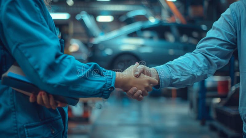 The Handshake in Workshop.AI Generated Image Stock Image - Image of ...