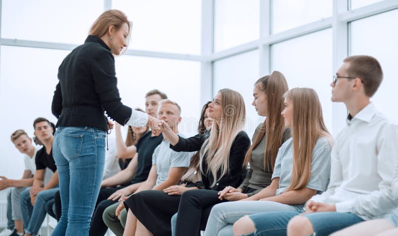 Handshake of Young People during Business Training. Stock Photo - Image ...