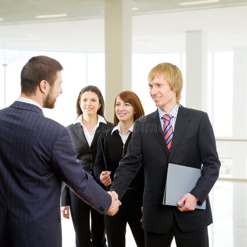 Handshaking stock photo. Image of cheerful, color, meeting - 7643590