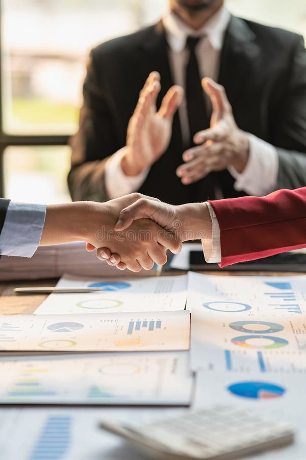 Handshaking with Applicants after the Interview of Two Businessmen Who ...