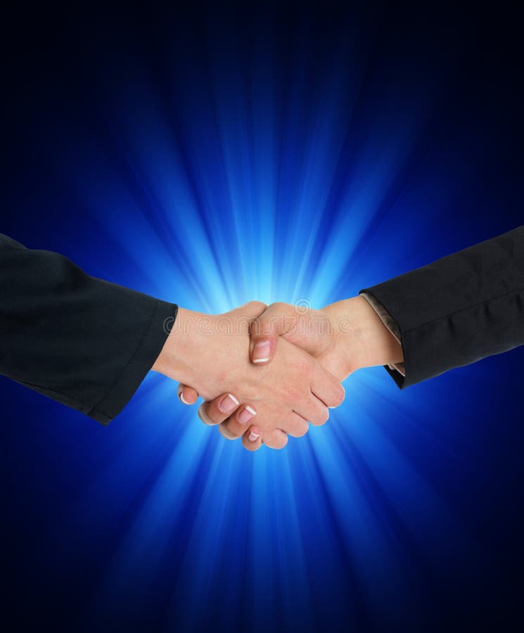 Communication - Handshaking With Tablet Computer Stock Image - Image of ...