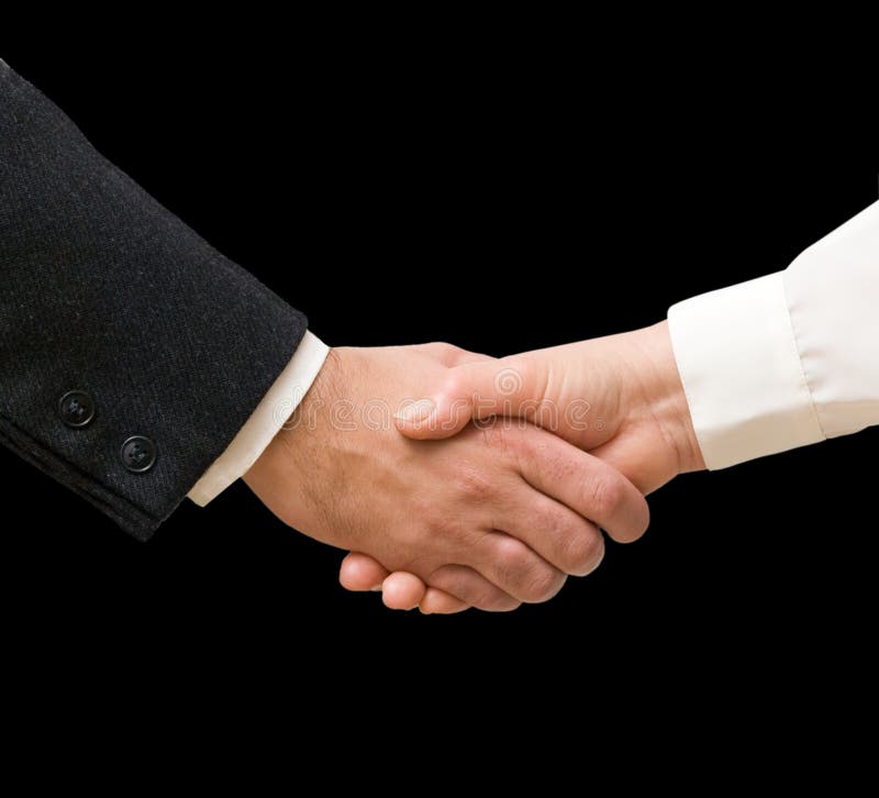 Handshaking man and woman stock photo. Image of person - 16526268