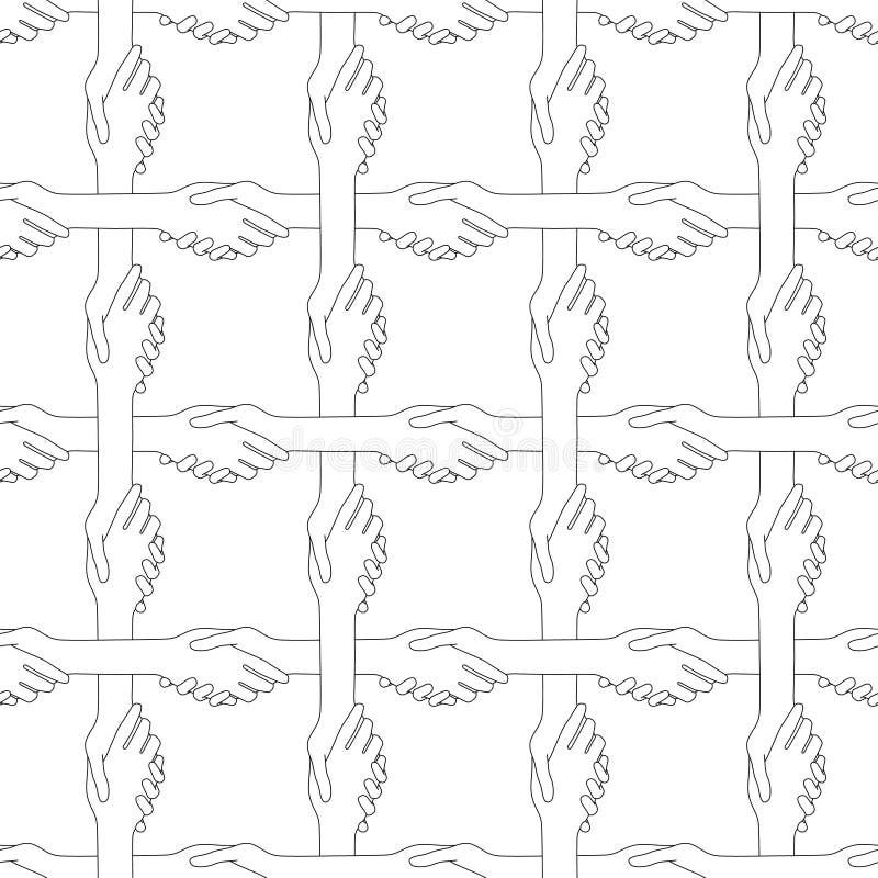 Handshake Seamless Pattern. Stock Vector - Illustration of equality ...