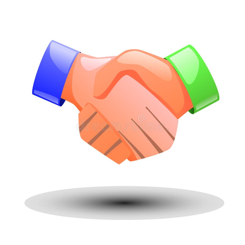 Handshaking of Two Peoples Coloured Stock Vector - Illustration of ...