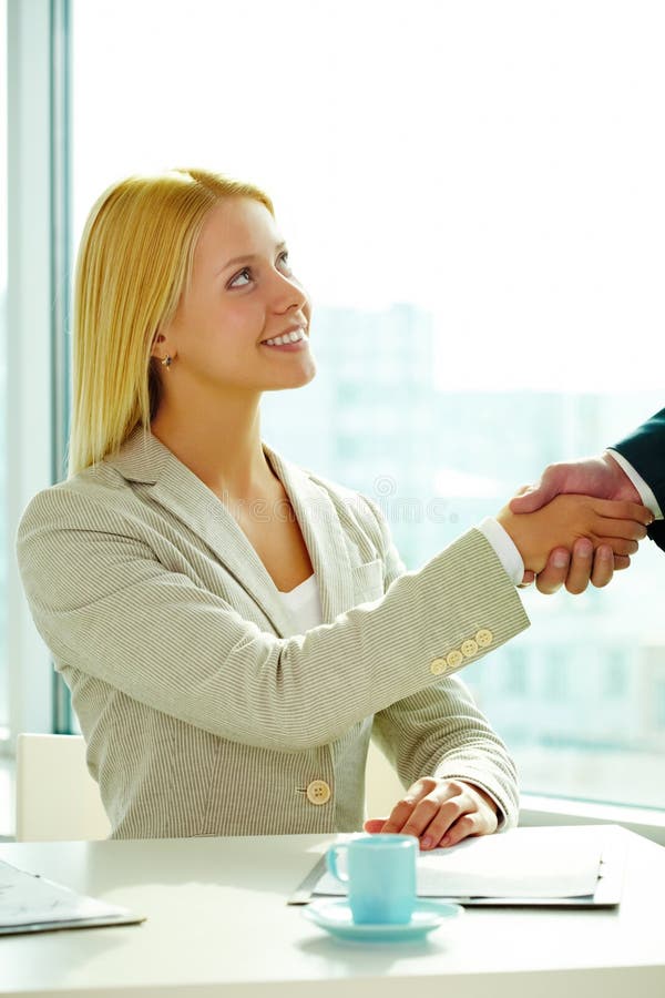 Handshaking woman stock image. Image of commerce, agreemant - 20976449