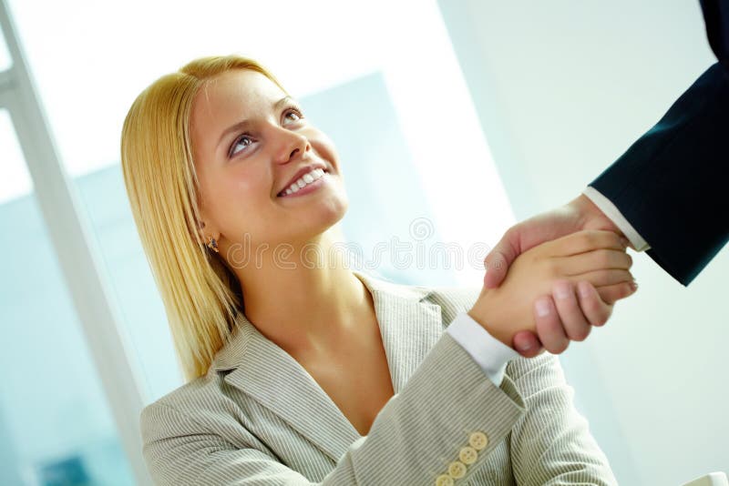 Handshaking woman stock photo. Image of financial, business - 20976450