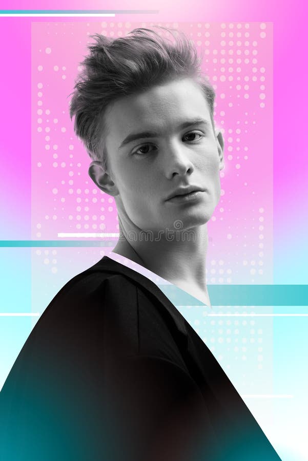 Attractive Young Actor Looking Calm while Posing for a Photo Stock ...